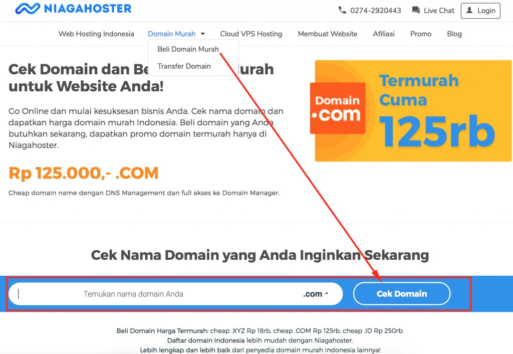 Cara Beli Domain di Niagahoster - Promo Hosting