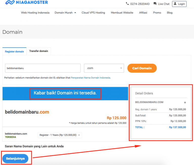 Cara Beli Domain di Niagahoster (Lengkap Disertai Gambar)